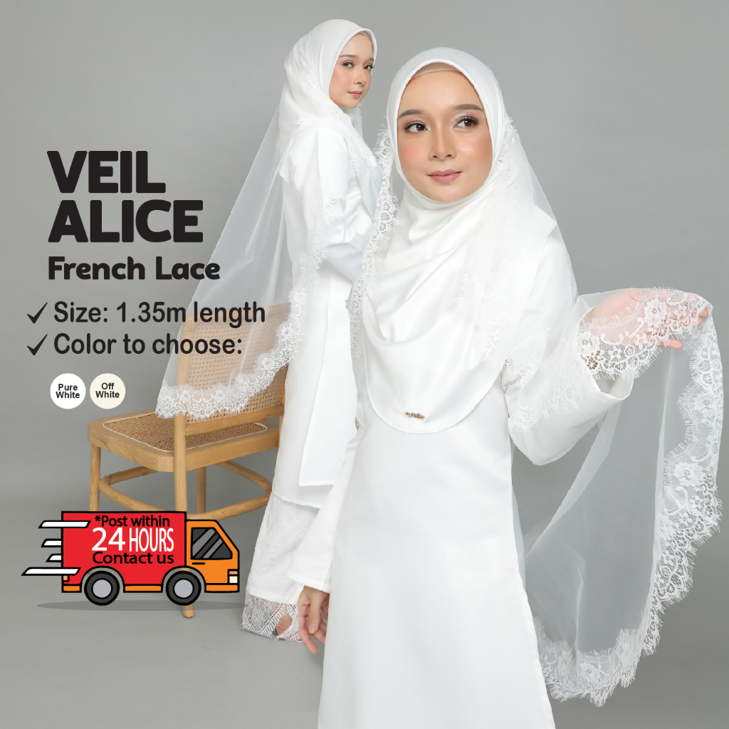 [ALICE VEIL] Nikah, Bride Veil, Veil Minimalist, Veil Putih OFF WHITE ...