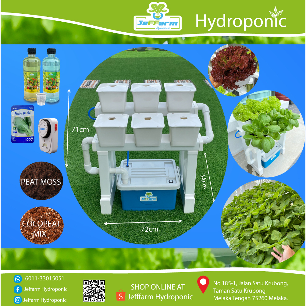 SET HYDROPONIC WITH 6 POTS JF_0040 | JEFFARM HYDROPONIC | Shopee Malaysia