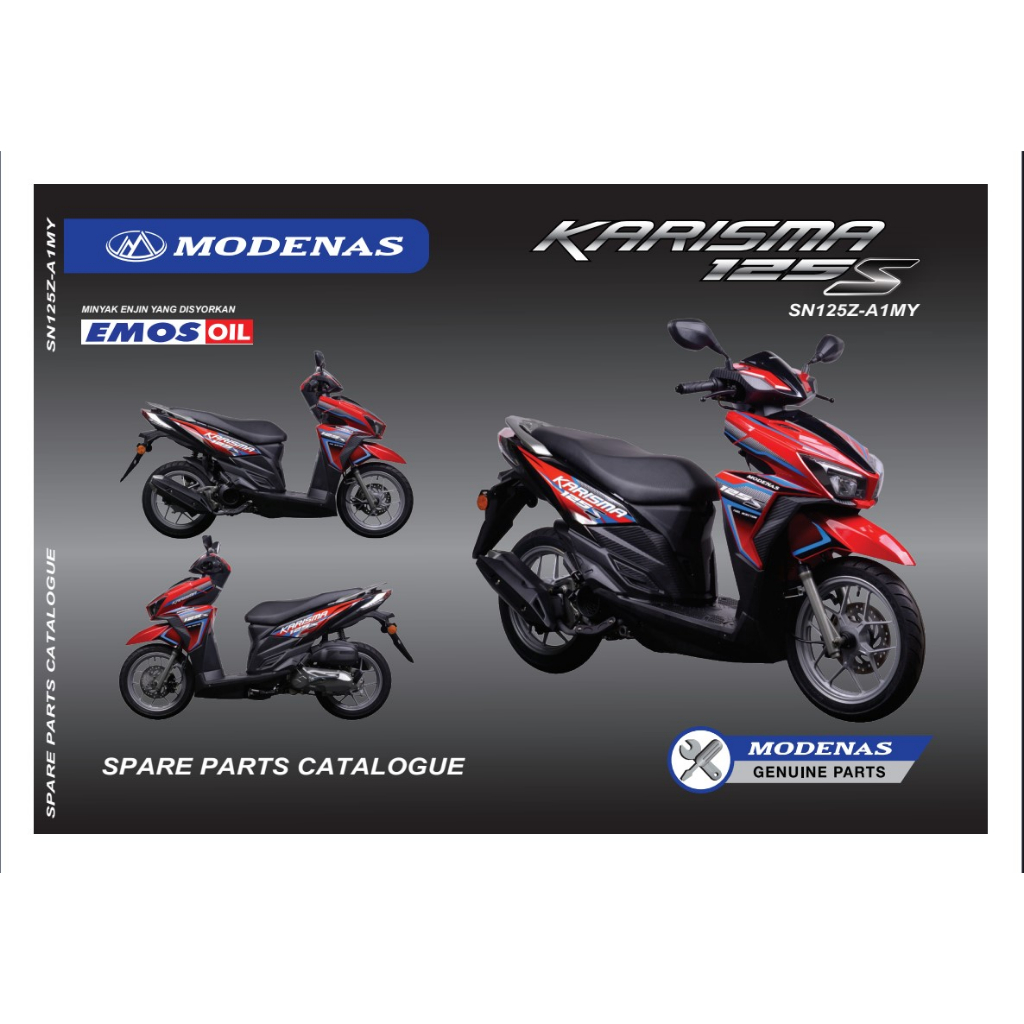 Modenas Karisma 125S / Karisma 125 S 2022 - 2024 Parts Catalogue Manual ...