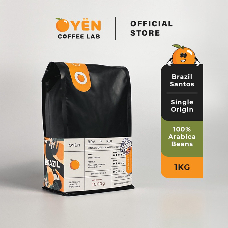 [OYEN COFFEE] Brazil Santos Espresso Beans 1KG 100% Arabica (Single ...