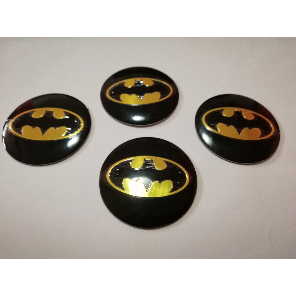 Batman Gold Bat Design Metal Wheel Center Hub Caps Cover Rim Sticker ...