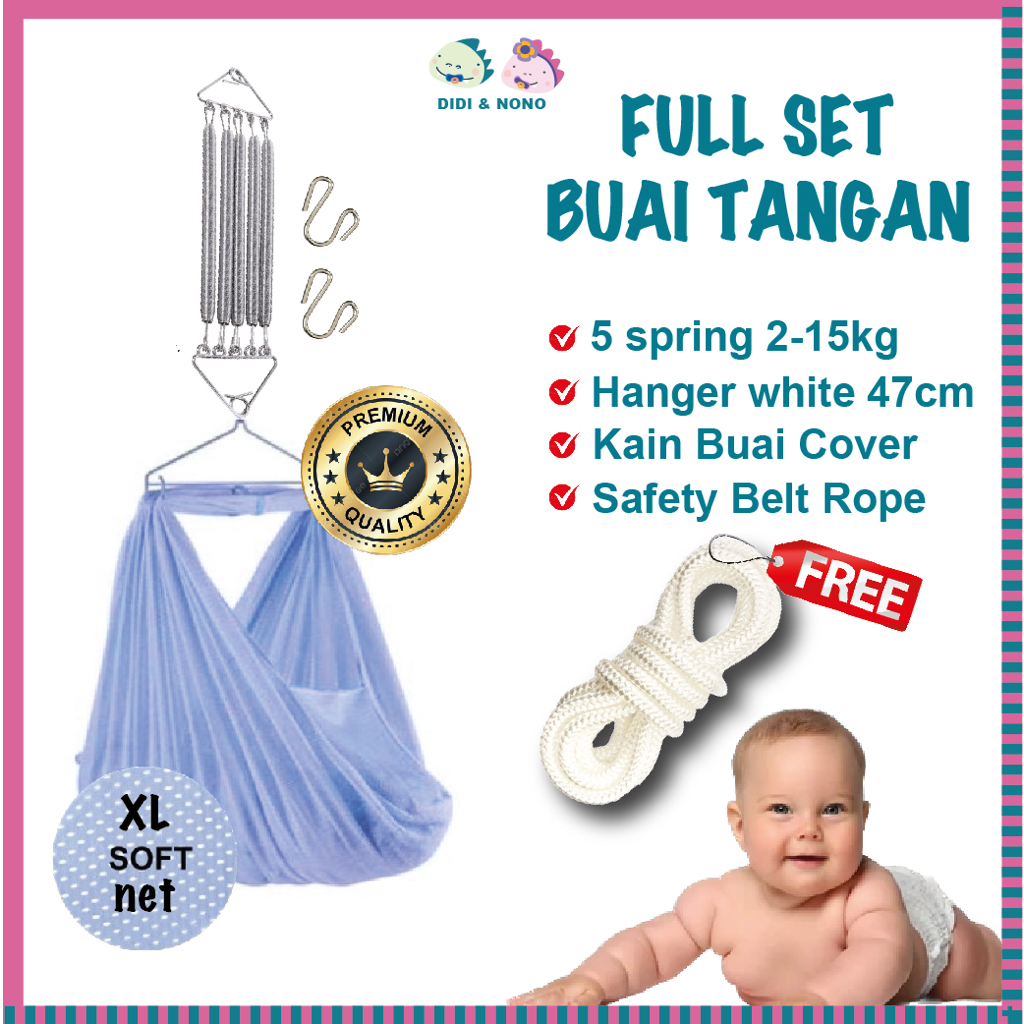 Baby Cradle Spring 5pcs Hanger Cradle Net Penyangkut Kain Buai | Shopee ...