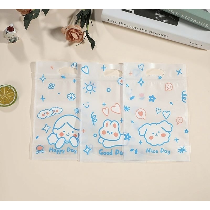cuties cartoon zipper plastic bag with carry | Shopee Malaysia