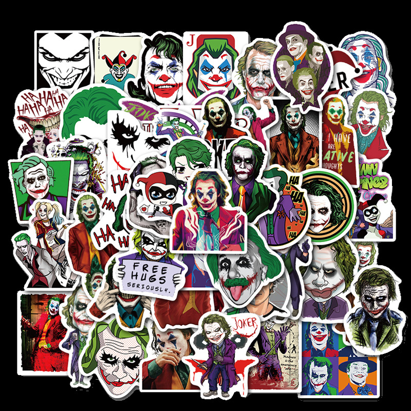 50pcs JOKER MOVIE Vinyl Decal graffiti STICKERS bomb for laptop, fridge ...