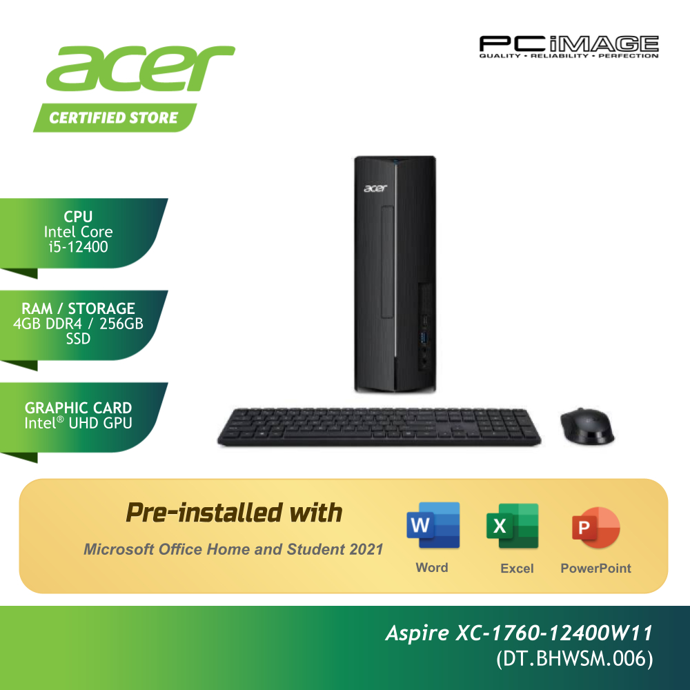 Acer Aspire XC-1760-12400W11 I5-12400/4GB/256GB SSD/Intel UHD/W11 ...