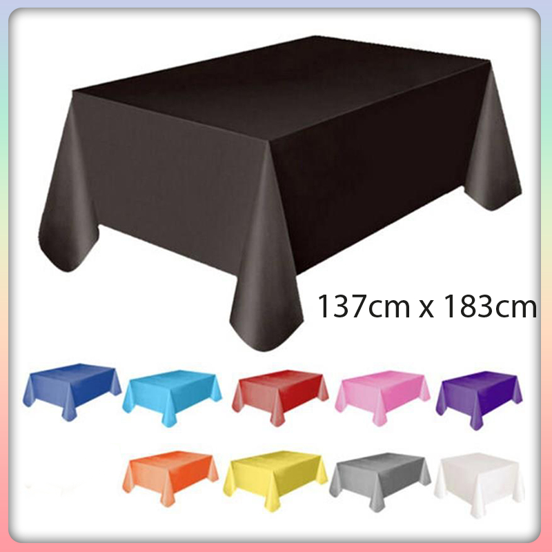 Disposable Party Birthday Table Cloth Picnic Plastic Table Cover Pure ...