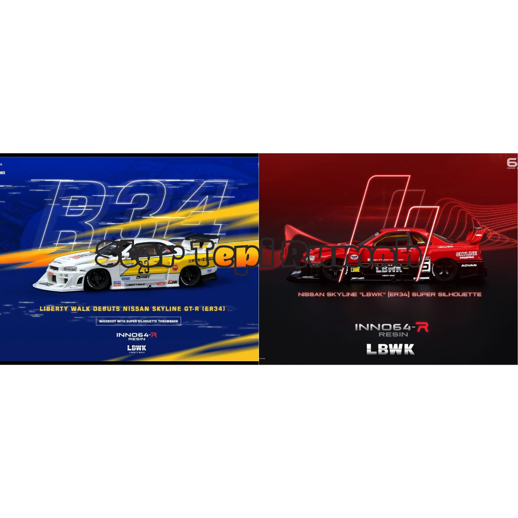 INNO64-R Resin Nissan Skyline LBWK GT-R ER34 Super Silhouette [Retro ...
