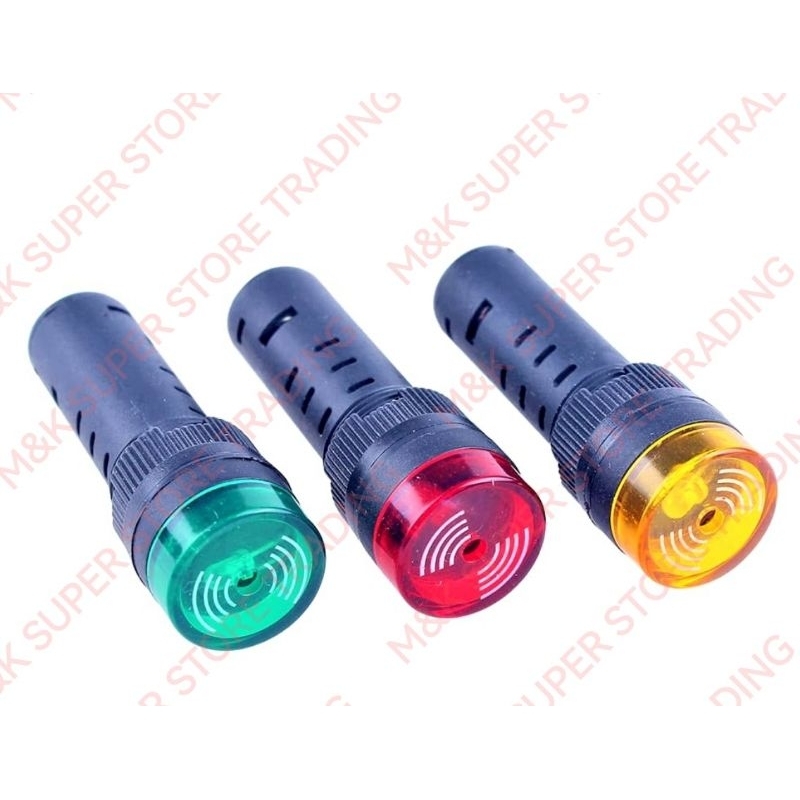 AD16-16SM ALARM LED INDICATOR PILOT LAMP BUZZER 16MM RED AMBER GREEN ...