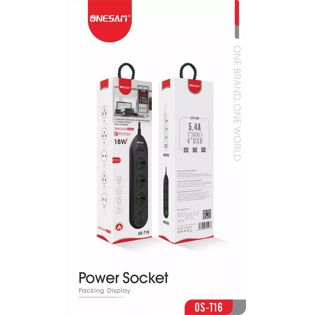 ONESAM OS-T56/t 3.1A MAX UK MSIA Power Socket with 3 AC + 3 USB SUPER ...