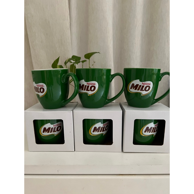 🎉6pcs Milo Green Cup Mug Ceramic with individual box / Cawan Milo ...