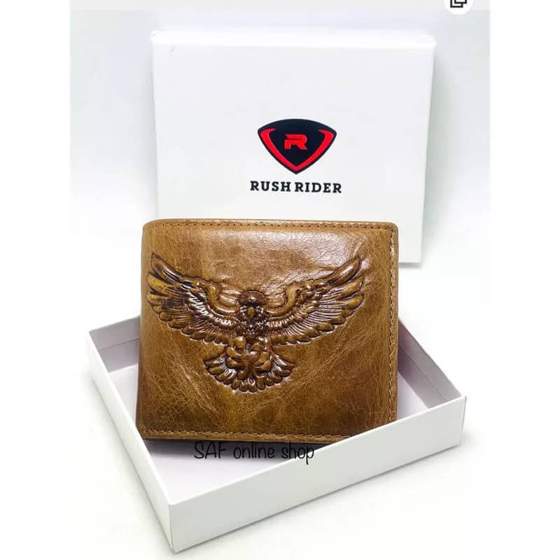 Original Rush rider Men's High Quality Genuine Leather Wallet Dompet ...