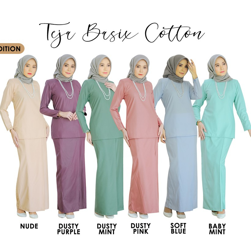 💥LIMITED💥TEJA BASIX COTTON BAJU KURUNG KEDAH VIRAL PASTEL COLOUR BAJU ...