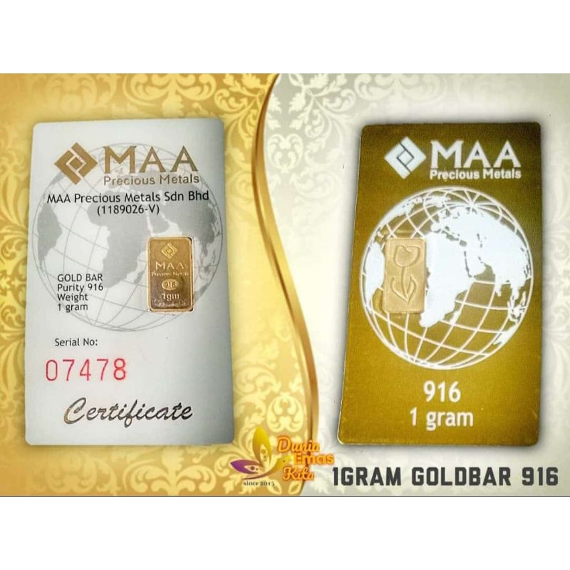 MAA Gold Bar (1 Gram) (Au 916) 22K | Shopee Malaysia