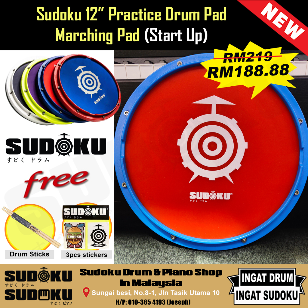 Real practice pad sudoku practice drum pad marching pad with active ...
