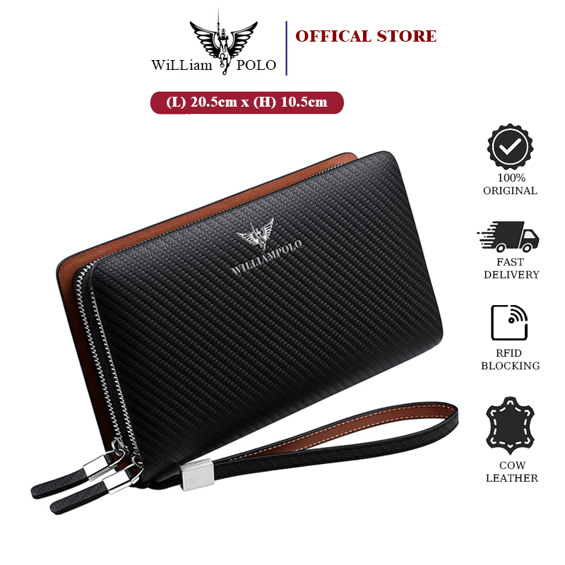 [READY STOCK] William POLO Wallet - Men Clutch Bag Wristlet Double ...
