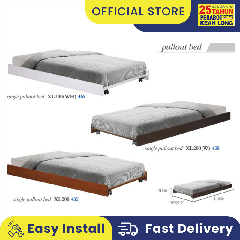 KLSB Pull Out Bed Kayu / Katil Bujang Kayu Bawah / Pull Out Beroda ...