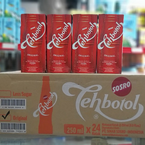 Teh Botol Sosro Pack Kotak 200ML Original Indonesia ( 1 Karton = 24 ...