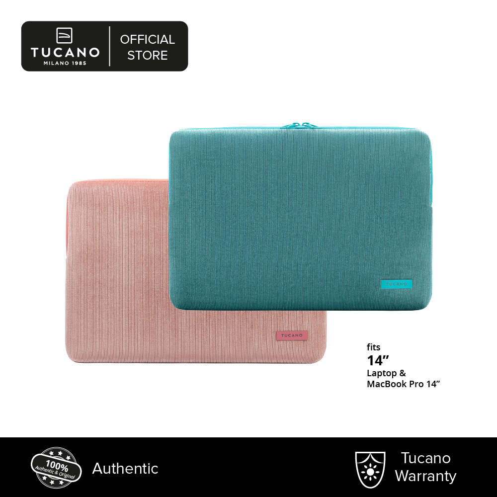 Tucano VELLUTO Sleeve for Laptop 14 inch - Petrol Blue / Pink | Shopee ...