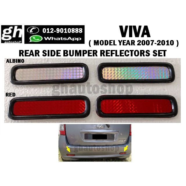VIVA (model year 2007 - 2010) standard rear bumper reflectors set (2pcs ...