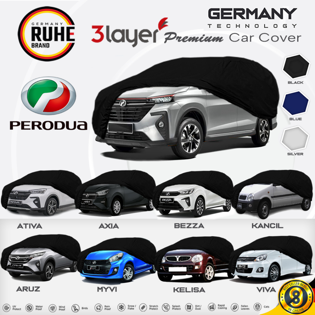RUHE Perodua Car Cover Outdoor Protection Waterproof Water Resistant ...