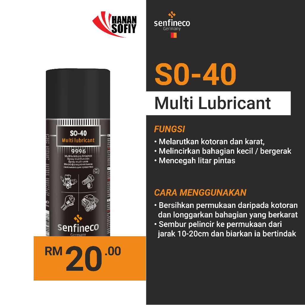 𝐇𝐚𝐧𝐚𝐧 𝐒𝐨𝐟𝐢𝐲 SO40 MultiLubricant | Shopee Malaysia