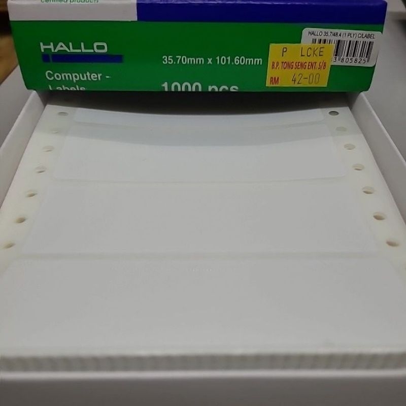 Label Ubat / Dot Matrix Printer Computer Label Sticker White 1500 ...