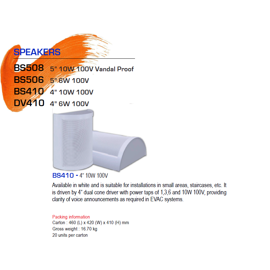 Amperes BS410, 4” 10W 100V Surface Mount Speakers | Shopee Malaysia