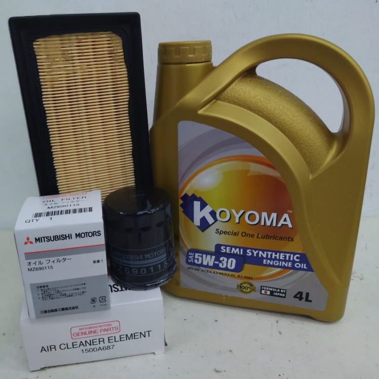MITSUBISHI XPANDER OIL FILTER + AIR FILTER + KOYOMA 5W30 SEMI SYNTHETIC ...