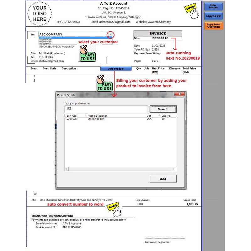Invoice+DO+Quotation *Easy ADD your PRODUCT* FOC SOA (Statement of ...