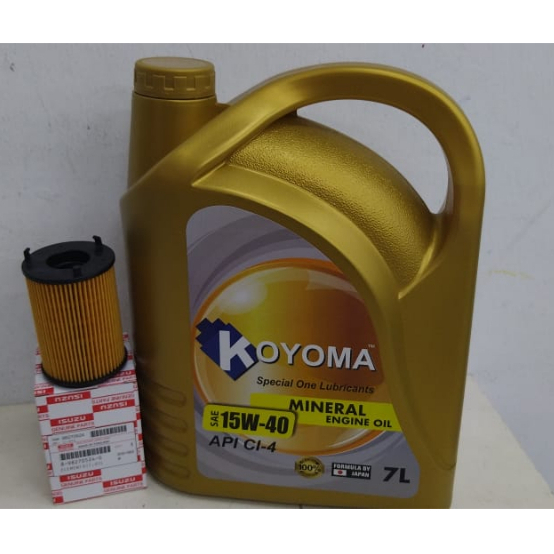 ISUZU D-MAX 1.9 BLUE POWER OIL FILTER + KOYOMA 15W40 CI-4 7LITER ENGINE ...