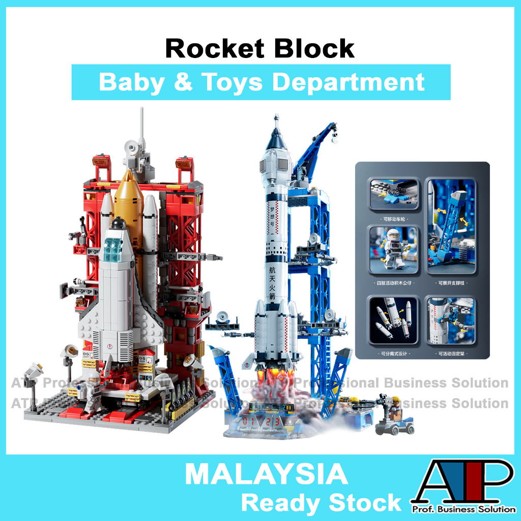Toy🪅 Space Rocket Block Toys for Kids Space Shuttle Space Rockets Model Building Blocks Large ...