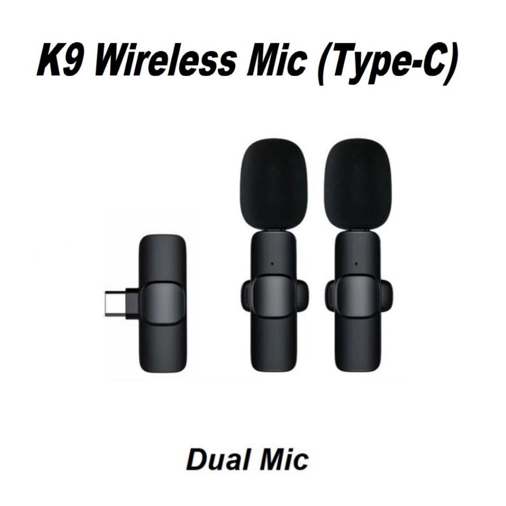 K9 Wireless Microphone Portable Mini Noise Reduction Interview Mic ...