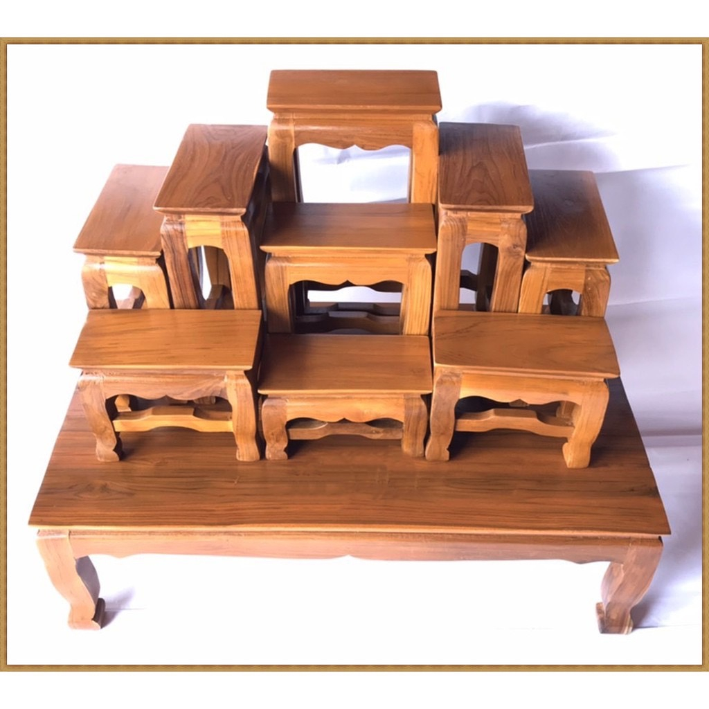 Ready stock 现货泰国（实木 柚木）神像祭坛桌 拜神桌 供神桌 神台Tokh Mhu Tempat Sembahyang Altar ...