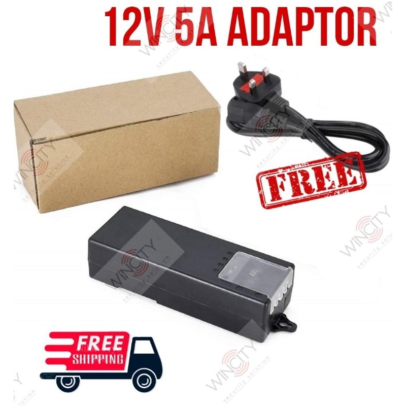 WSS 12V 5A CCTV power supply adapter Switching Adaptor Free Cable ...
