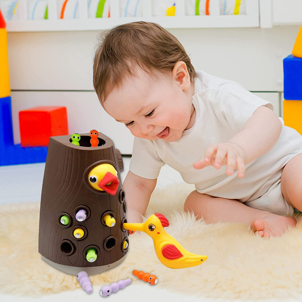 [Ready Stock]Magnetic Owl Woodpecker Game Feeding Bird Toys Montessori ...