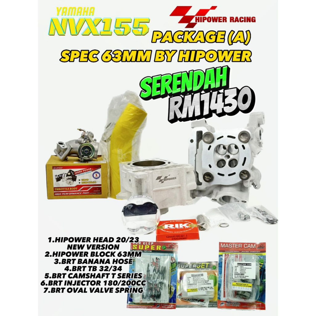 HIPOWER HI POWER RACING COMBO SET ( 63MM SPEC PACKAGE ) NVX155 V1/V2 ...
