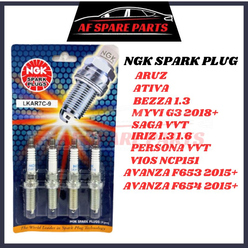 NGK Spark Plug Bezza 1.3 Saga VVT Persona VVT Myvi G3 LKAR7C-9 NGK Plug ...