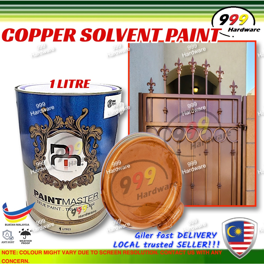 999 COPPER SOLVENT PAINT 1L / HIGH GLOSS COPPER OIL PAINT / WROUGHT ...
