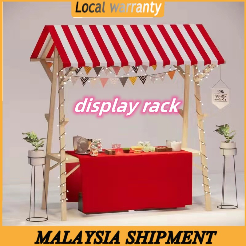 12H-Solid wood folding display rack float night market shelf Mobile ...