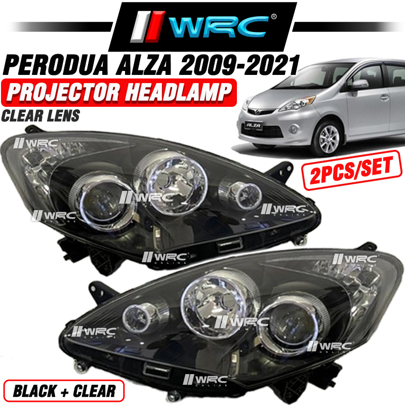 WRC Perodua Alza 2009 - 2021 Projector Headlamp ( Clear + Black ...