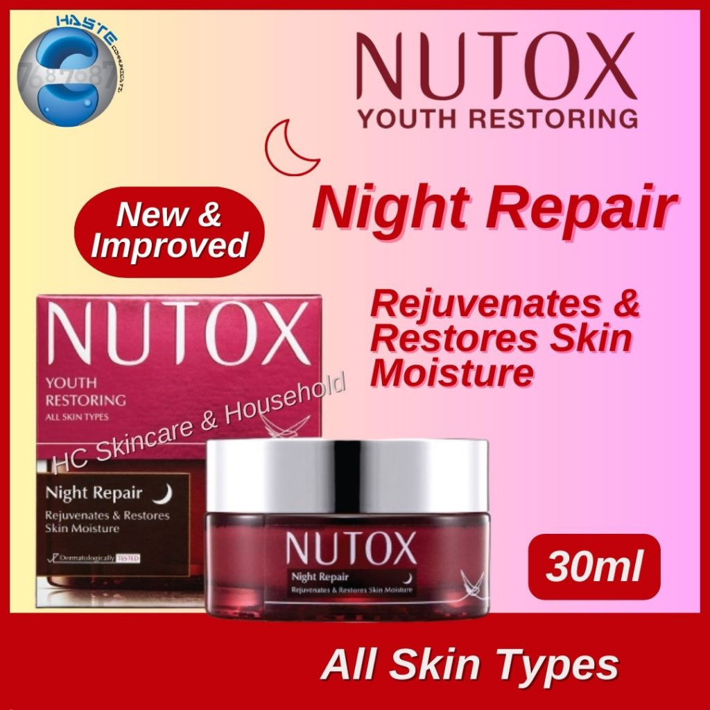 NUTOX Youth Restoring Night Repair - All Skin Types (30ml) Rejuvenates ...