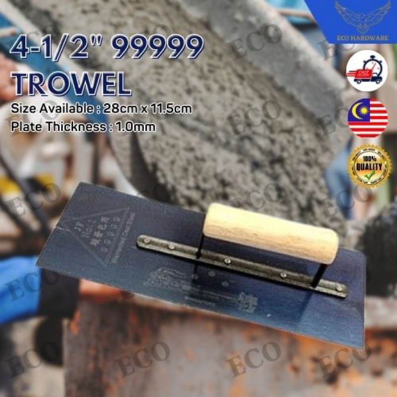 4-1/2" Blue Plastering Cement Trowel 99999# Keretapi Plaster Simen ...