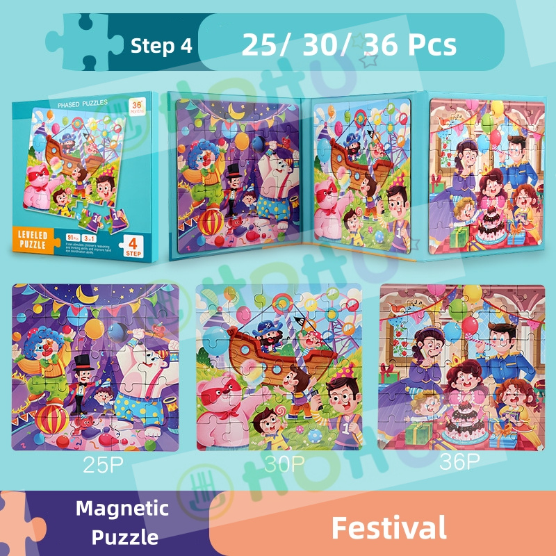 [HOHU] 3in1 Foldable Magnetic Jigsaw Puzzle Book Kids Early Learning ...