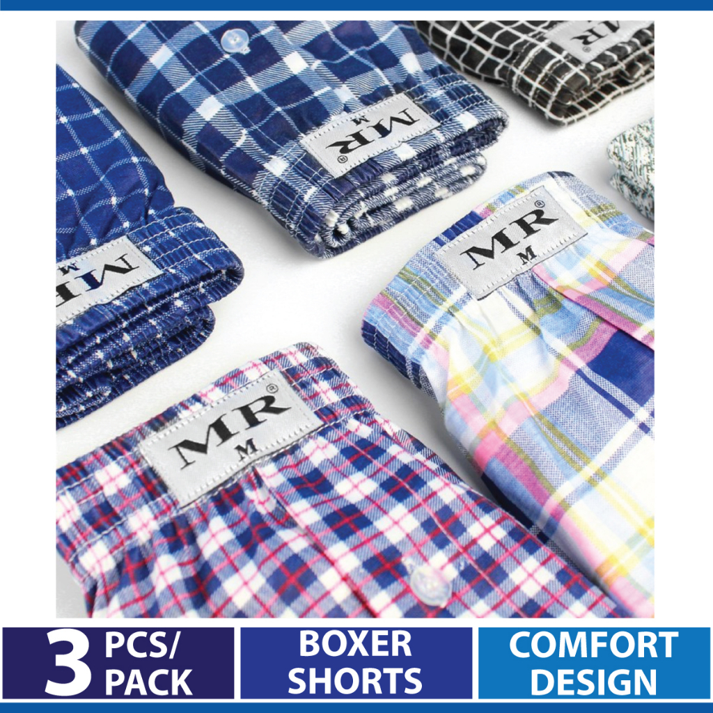 READY STOCK MR Comfort PATTERN Assorted Color Polyester Male Men Boxer ...