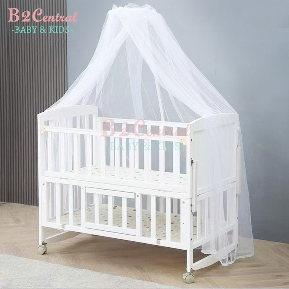 Extra Larger (2 Tier) Baby Cot Premium Wood Easel Wooden Cradle Baby ...