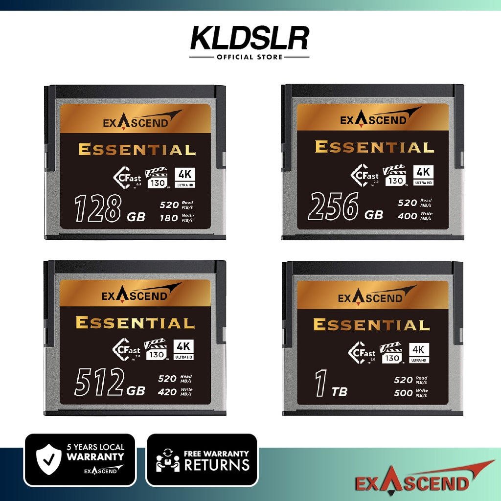Exascend 128GB / 256GB / 512GB / 1TB 520 MB/s Essential CFast 2.0 Memory Card | Shopee Malaysia