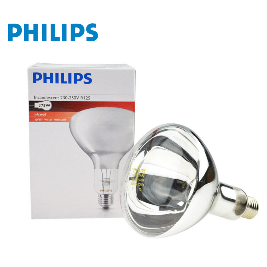 ORIGINAL Philips Infrared R125 375w Clear Industrial Heat E27 230-250v ...