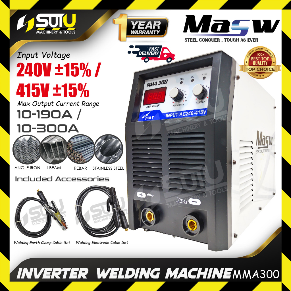 【NEW】MASW MMA300 Single Phase & Three Phase Inverter Welding Machine ...
