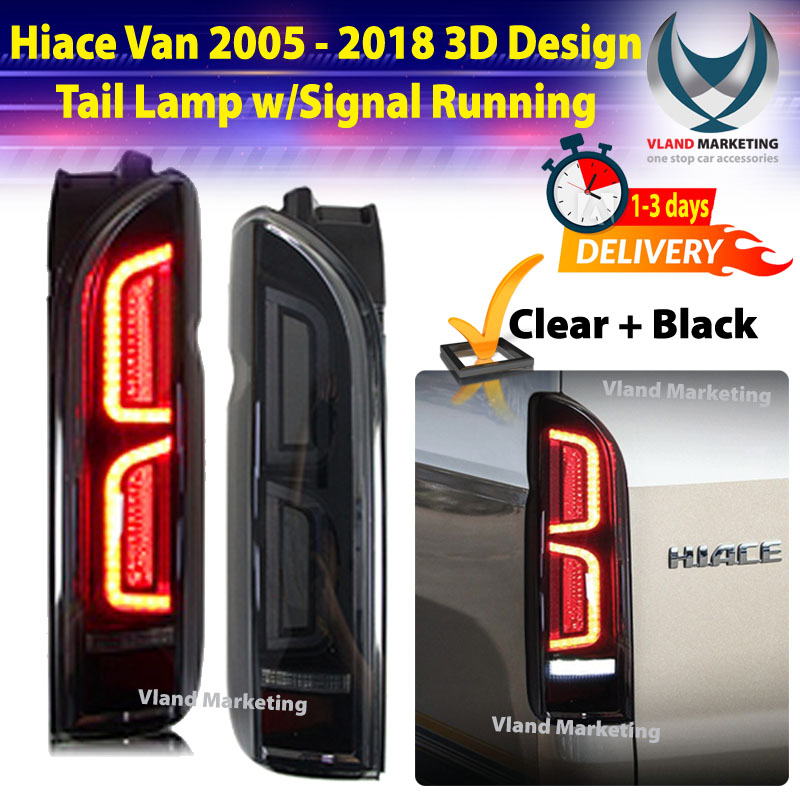 Toyota Hiace Van 2005 - 2018 3D Design Dynamic Tail Lamp With Signal ...