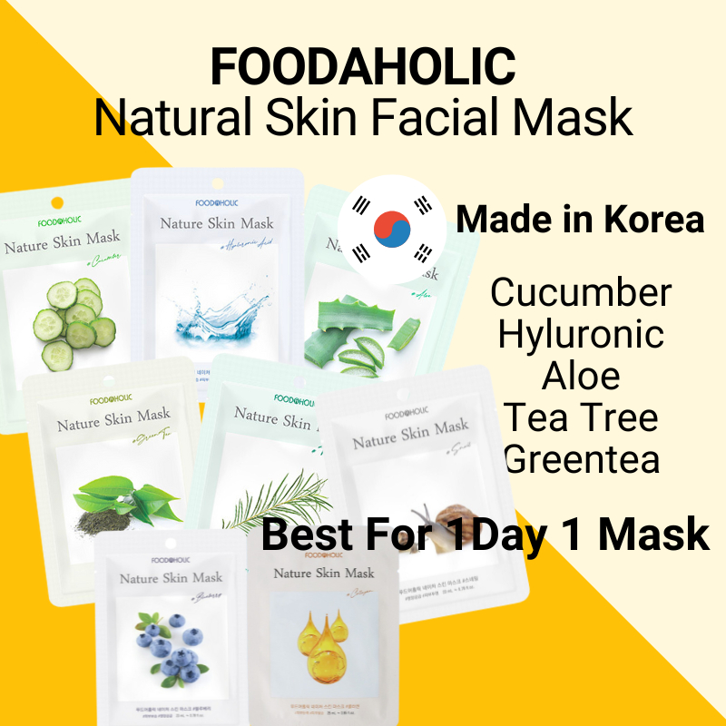 [KOREA] PREMIUM 25G FOODAHOLIC Soothing Facial Mask Facial Mask Skin ...